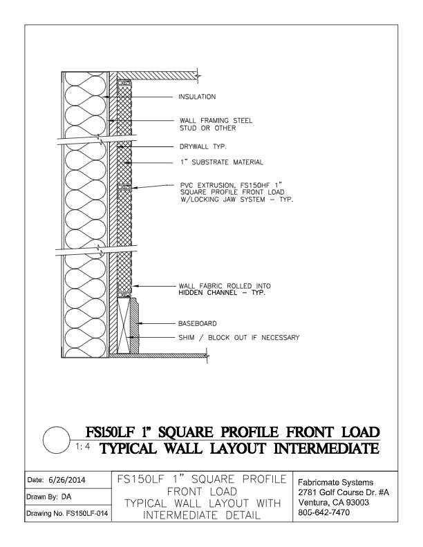 TYPICAL WALL LAYOUT WITH INTERMEDIATE - FS150LF-014 | Fabricmate ...