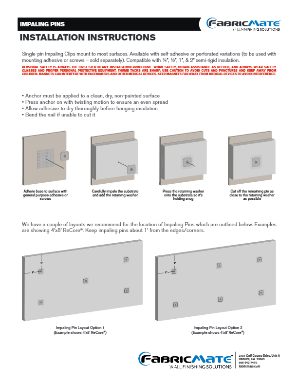 Impaling Pins - Installation Instructions | Fabricmate Systems, Inc.